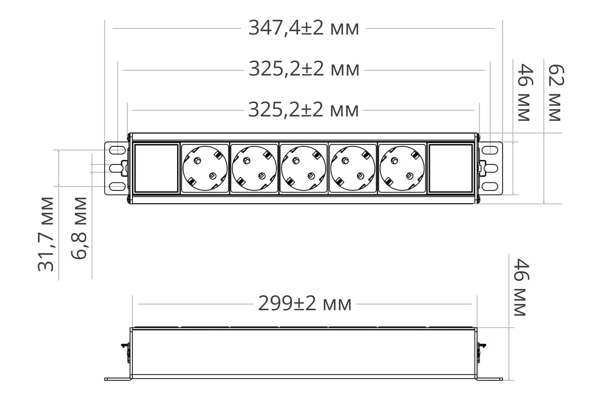 Блок розеток 21 (PDU) 5 секции Mebax 00-00002738 - выгодная цена ...