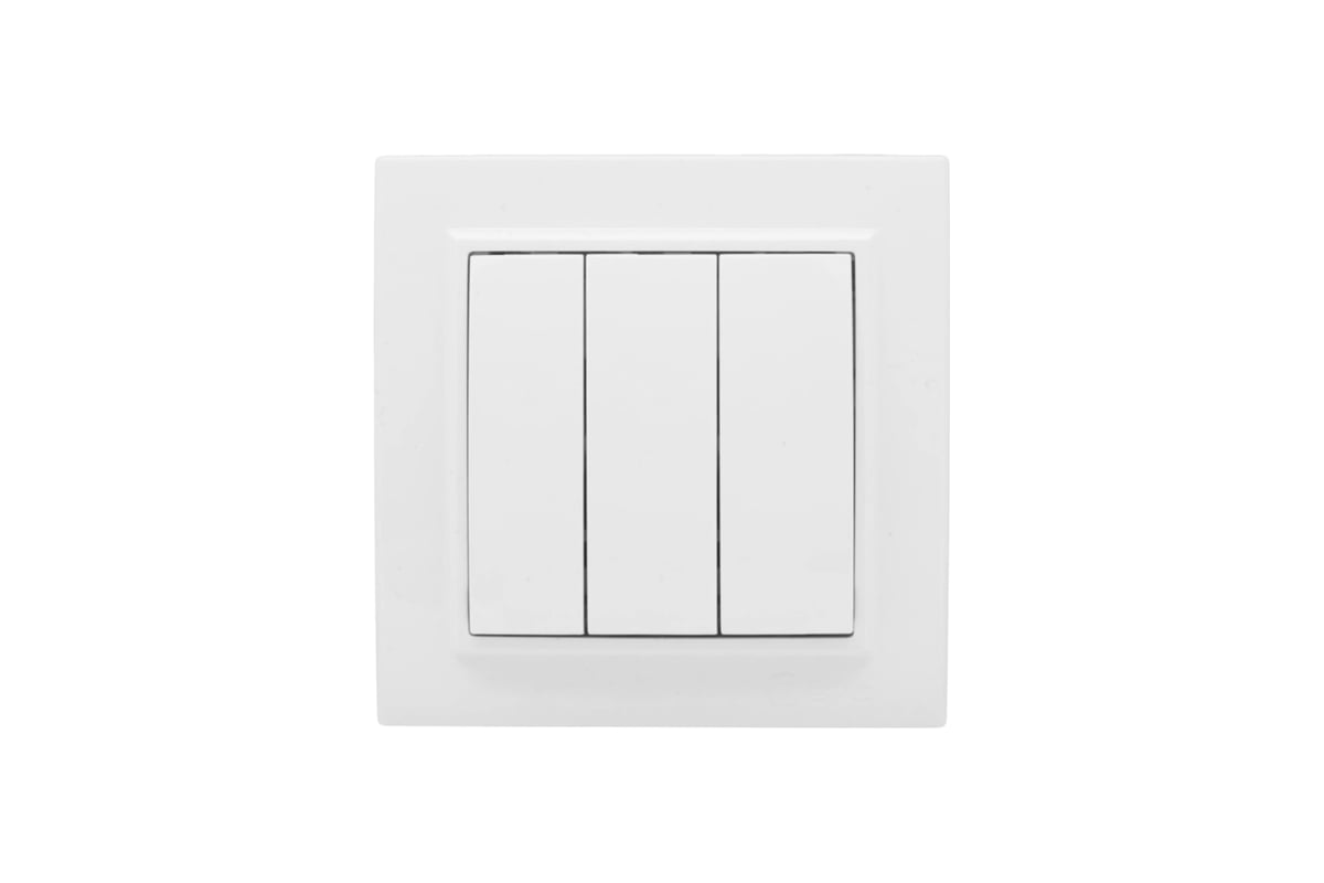 Выключатель EKF Минск СП, 3-клавишный, 10А, белый ERV10-024-10 - выгодная цена, отзывы ...