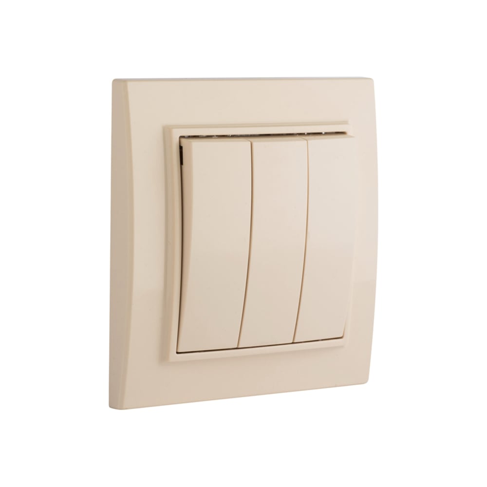 Выключатель EKF Минск СП, 3-клавишный, 10А, бежевый ERV10-024-20 - выгодная цена, отзывы ...