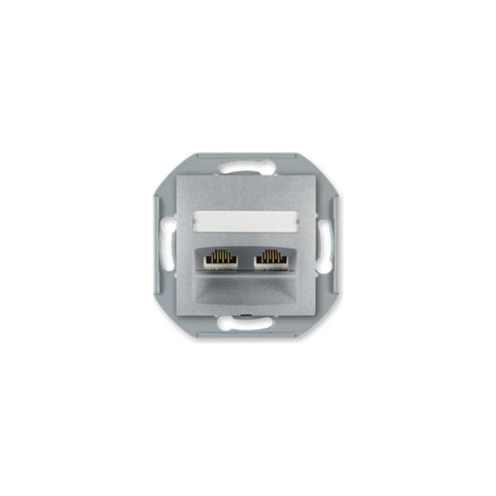 Компьютерная двойная розетка с Keystone модулями Aling Conel Prestige 2хrj45 кат 5e Ftp