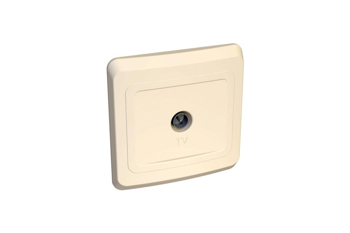 Розетка TV Systeme Electric 1-м CП Этюд оконечная, кремовая SchE TVC ...