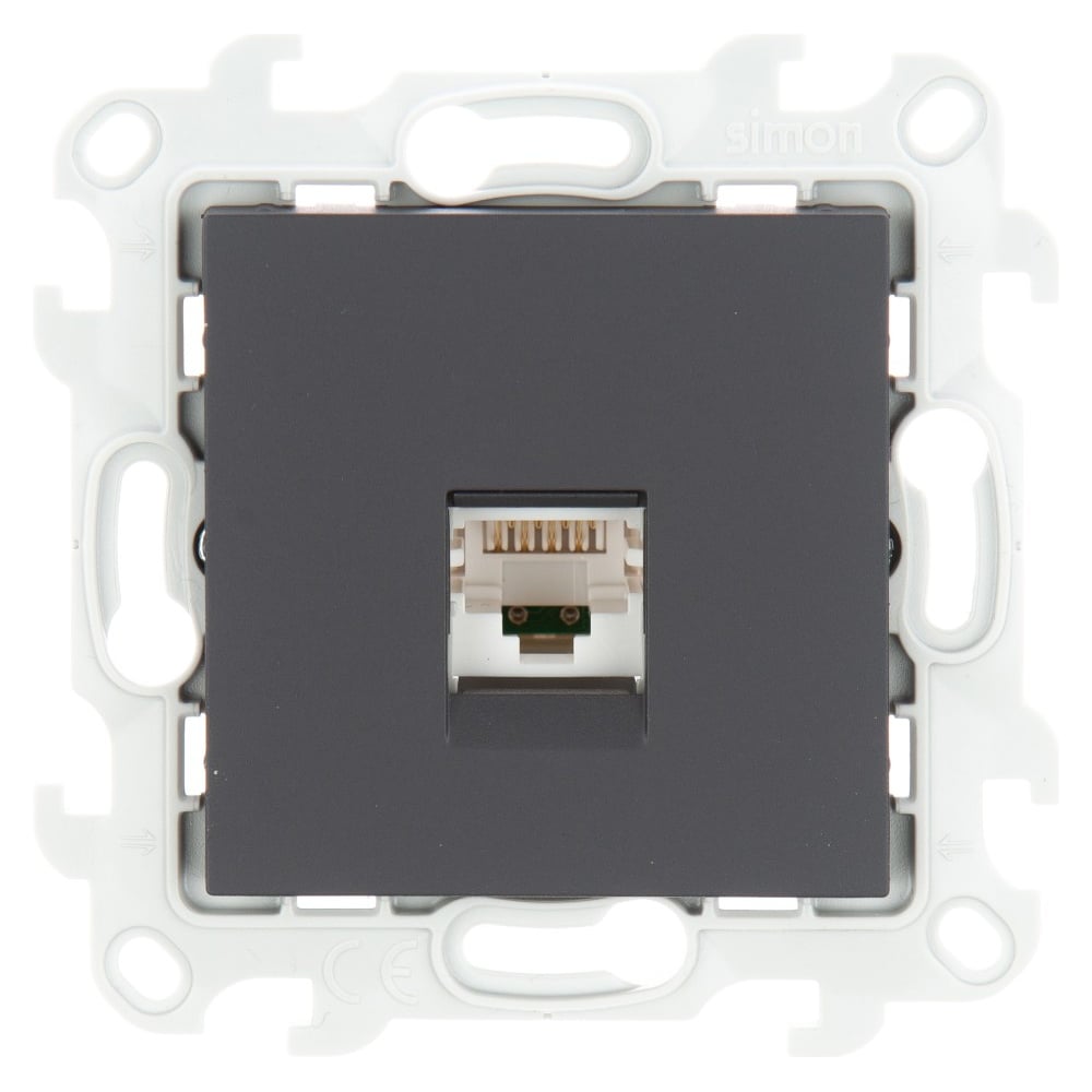 Розетка Simon RJ45 кат 5e UTP, графит 2410598-038 - выгодная цена ...
