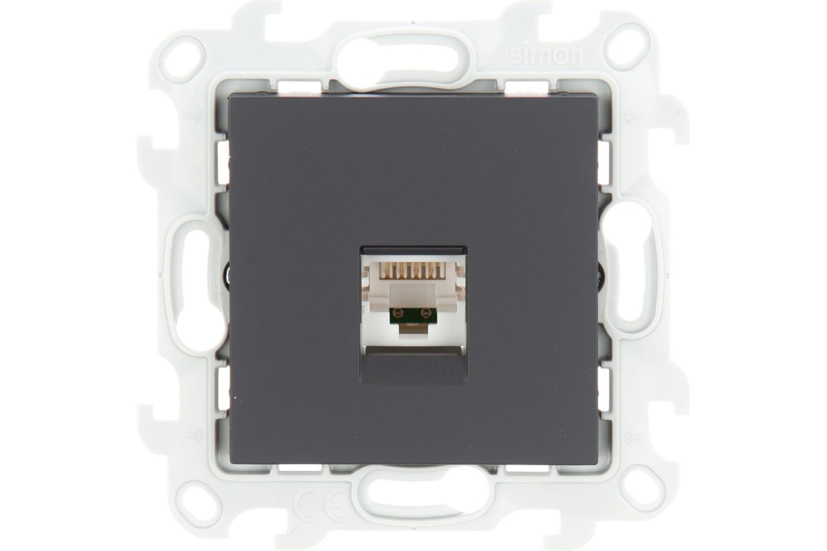 Розетка Simon RJ45 кат 5e UTP, графит 2410598-038 - выгодная цена ...
