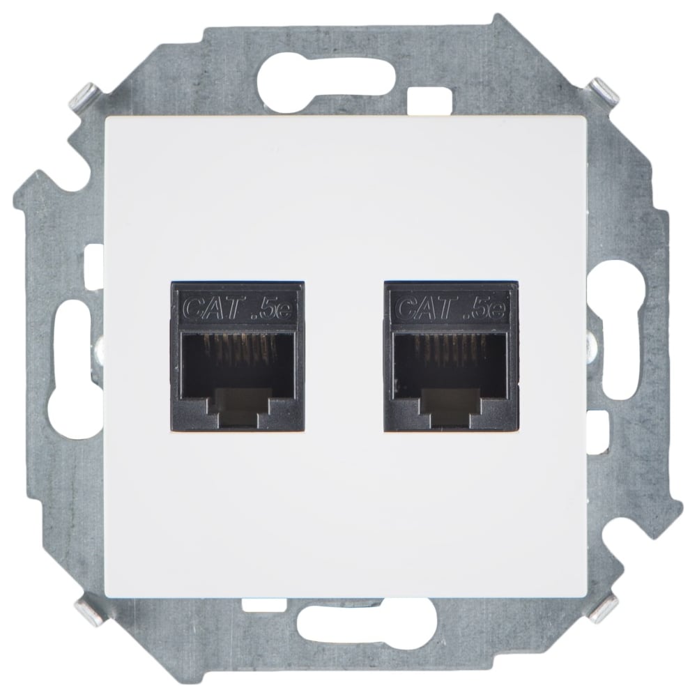 Компьютерная двойная розетка Simon RJ45 кат.5e AMP, белый 1591552-030 ...