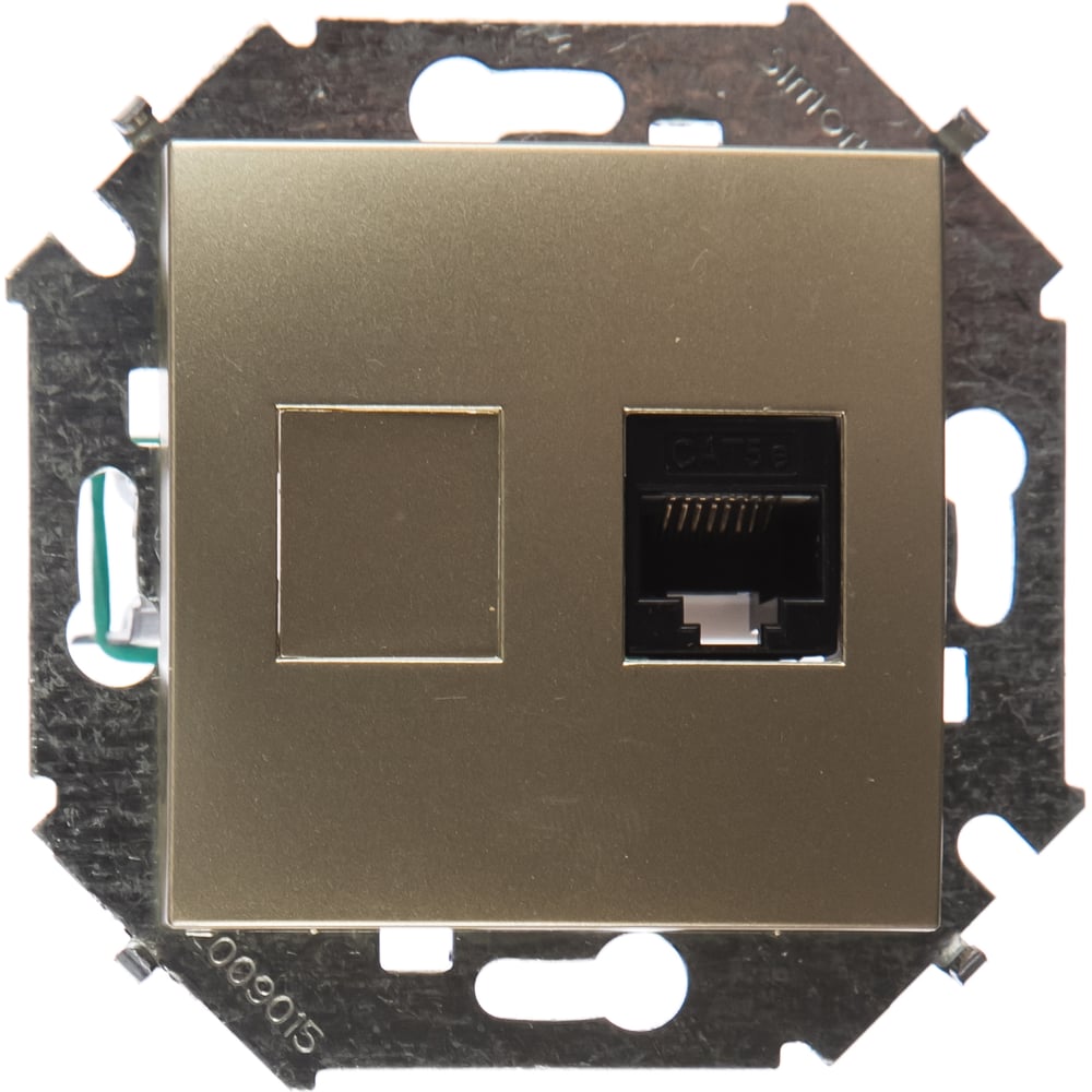 Компьютерная розетка Simon RJ45 кат.5e AMP, шампань 1591551-034 ...