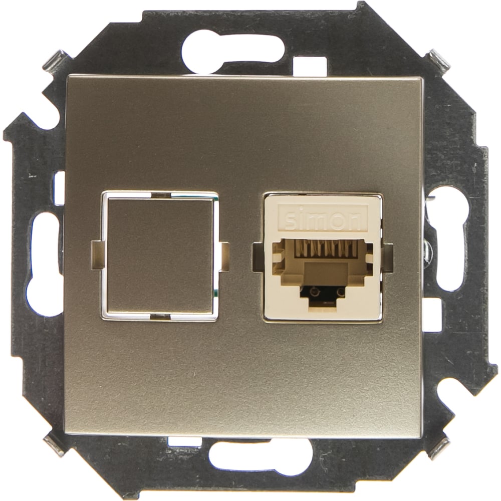Компьютерная розетка Simon RJ45 кат.5е, Systimax, шампань 1591598-034 ...