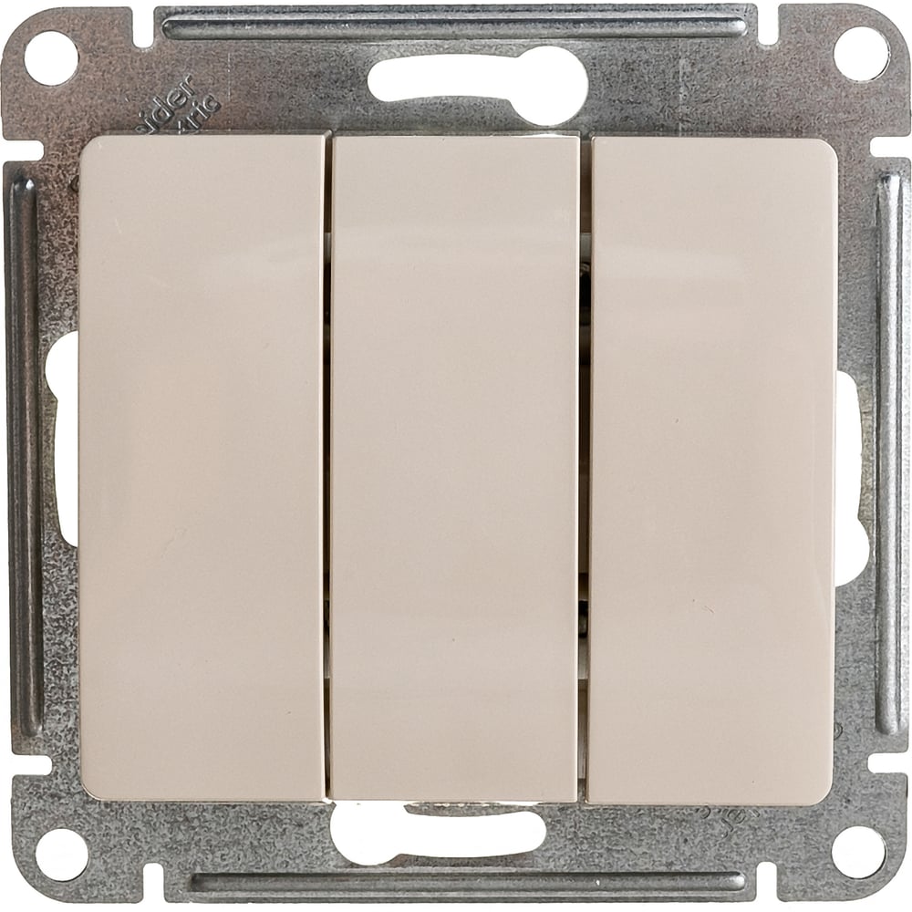 Механизм выключатель Systeme Electric 3-клавишный GLOSSA бежевый SchE ...