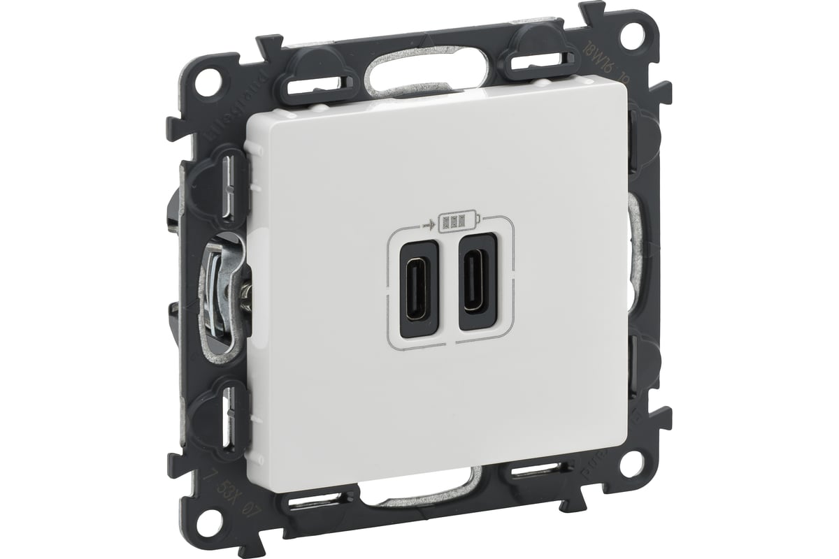 Зарядное устройство Legrand Valena Life с двумя USB-разъемами тип C-тип ...