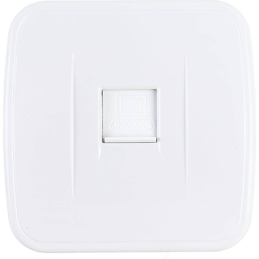 1-ая розетка EKF Basic Минск ОП RJ-45, 1А, 120В, белая EGK01-035-10 ...