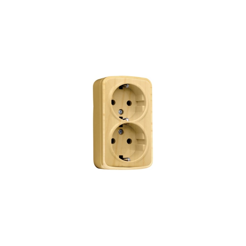 2-местная розетка EKF ОП Минск 16А, с заземлением, светлое дерево SQ EGR16-128-30 - выгодная ...