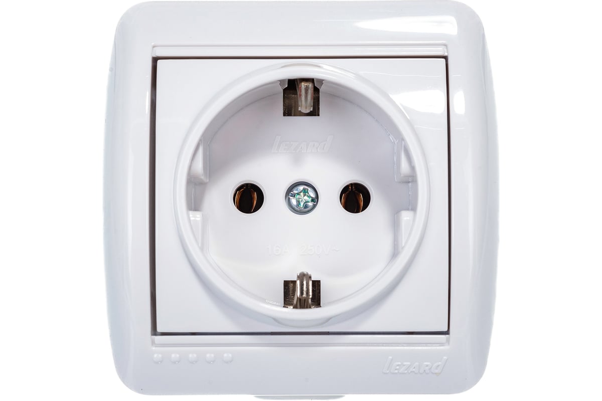 Розетка Lezard NATA с заземлением, керамика, белый 710-0200-122 - выгодная цена, отзывы ...