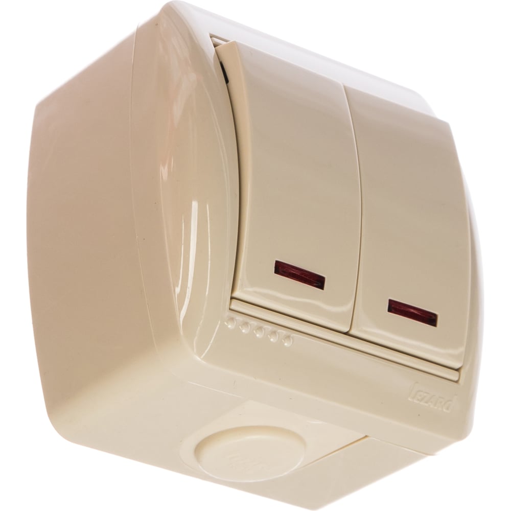 Двойной выключатель Lezard NATA, с подсветкой, крем, 710-0300-112 - выгодная цена, отзывы ...