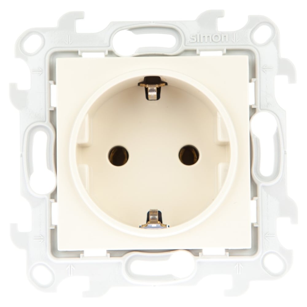 Розетка Simon 2К+З Schuko без шторок, слоновая кость 2450434-031 ...