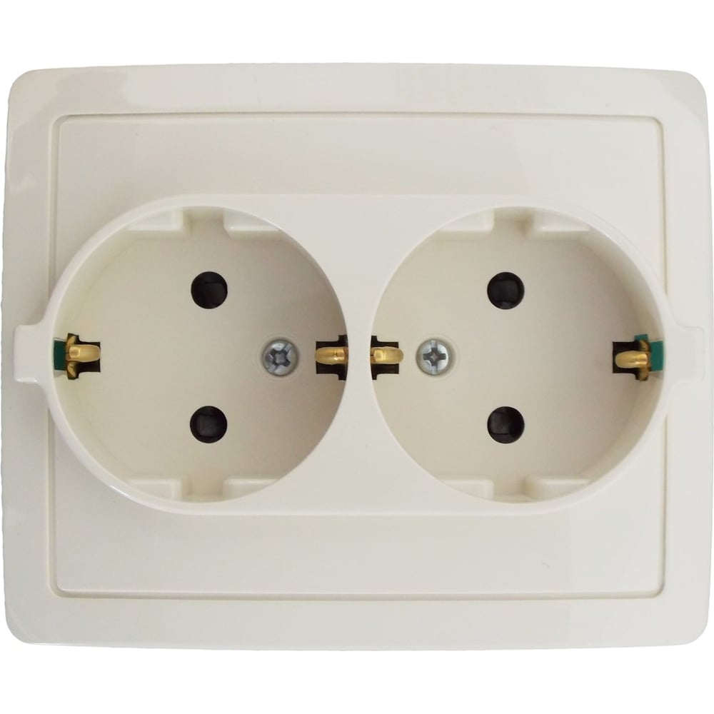 Двойная розетка Simon с заземлением, Schuko с защитными шторками, 16А ...