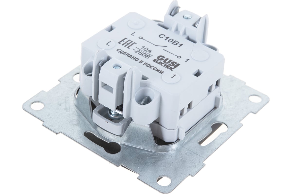 Механизм выключателя GUSI ELECTRIC Bravo 1 клавиша, СУ, 10А, 250В ...