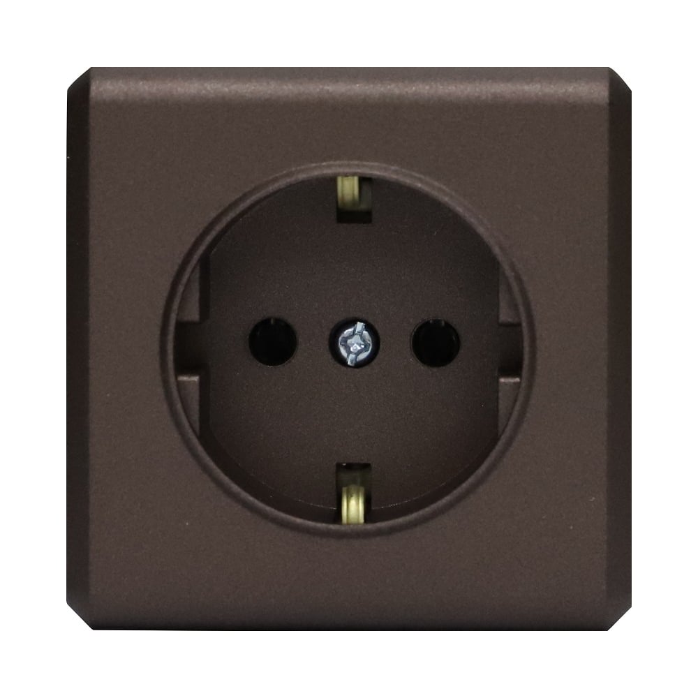 Накладная розетка Vesta Electric одинарная с заземлением коричневая ...