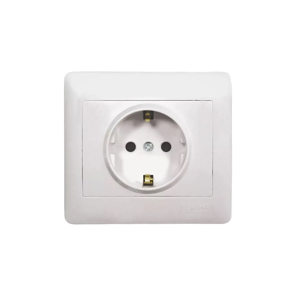 1-местная розетка EKF София с заземлением, 16А, белая Simple SQELR16-028-10 - выгодная цена ...