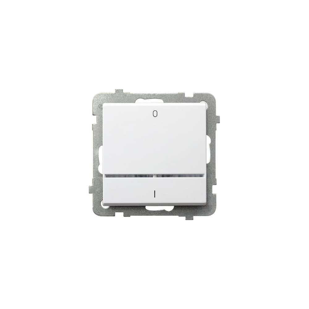Выключатель Ospel Sonata, 2-полюсный, с подсветкой, без рамки, белый LP ...