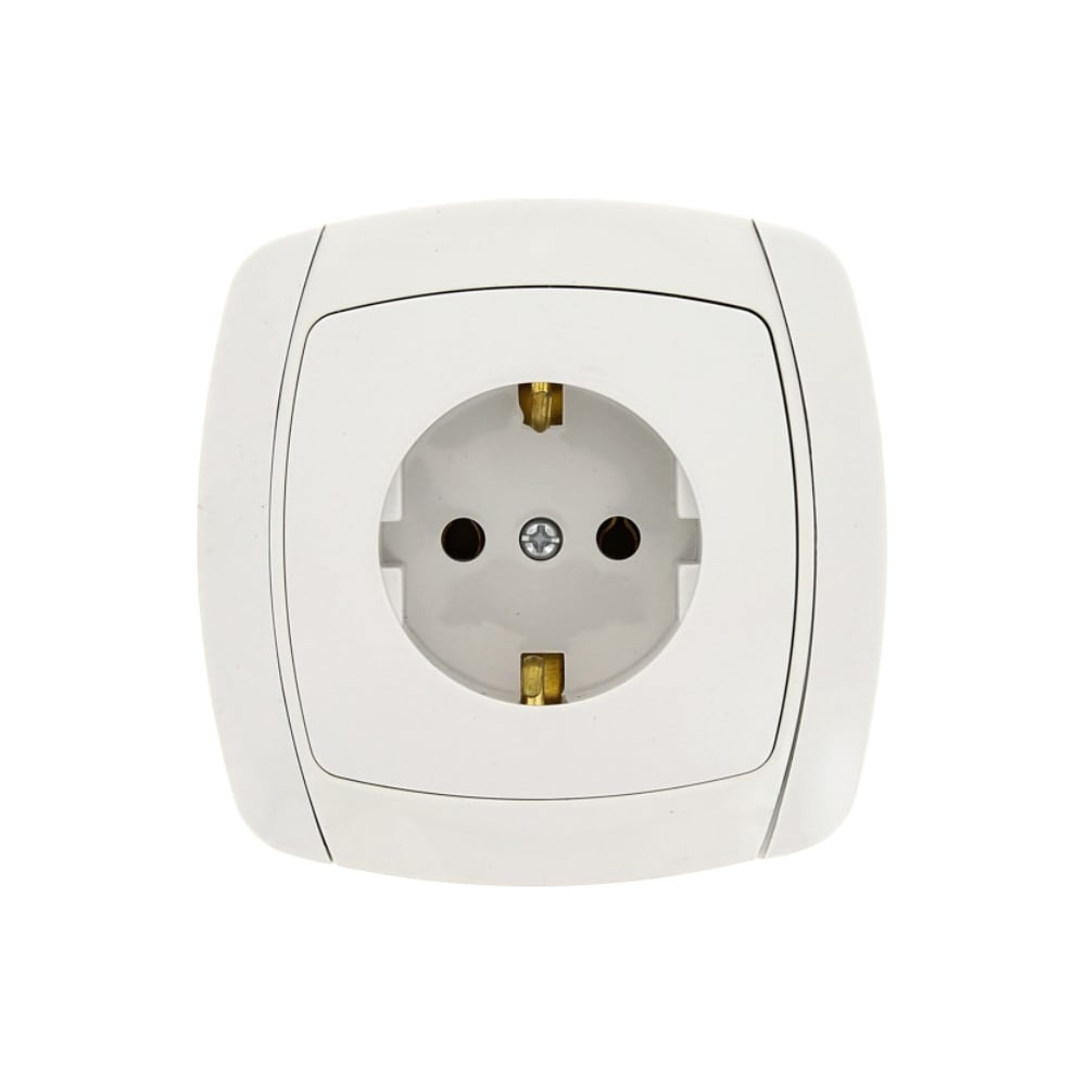 1-местная розетка EKF Париж с заземлением 16А белая Simple SQESR16-028-10 - выгодная цена ...