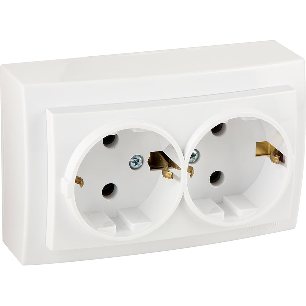 Розетка NILSON 2ОП з/к белая Themis naturel 26111025 - выгодная цена, отзывы, характеристики ...