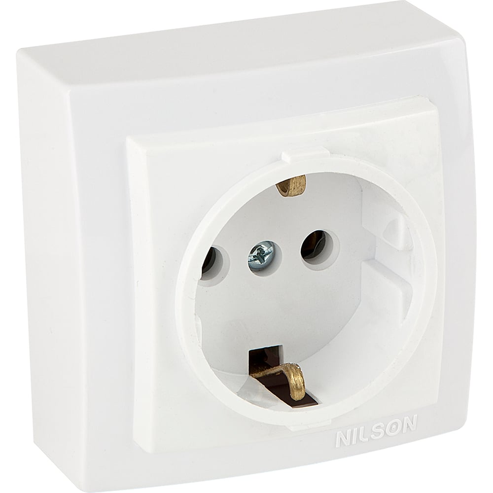 Розетка NILSON 1ОП з/к белая Themis naturel 26111017 - выгодная цена, отзывы, характеристики ...