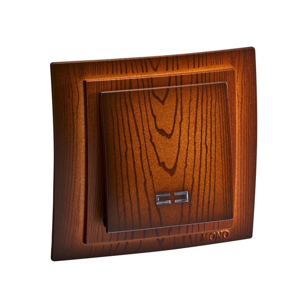 Выключатель 1 клавишный MONO ELECTRIC Larissa с подсветкой Черешня 103 ...