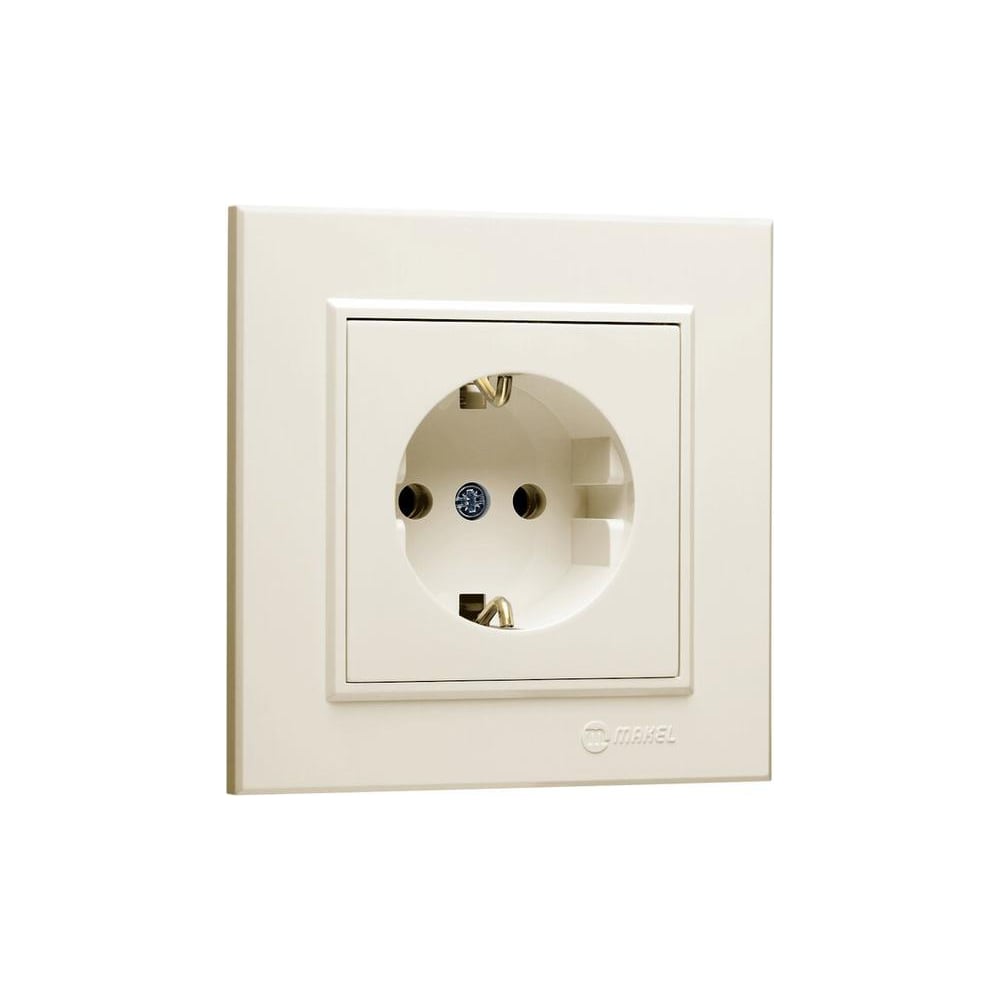 Розетка MAKEL 1-м СП Karea 16А IP20 с/з кремовый 56010028 - выгодная цена, отзывы ...