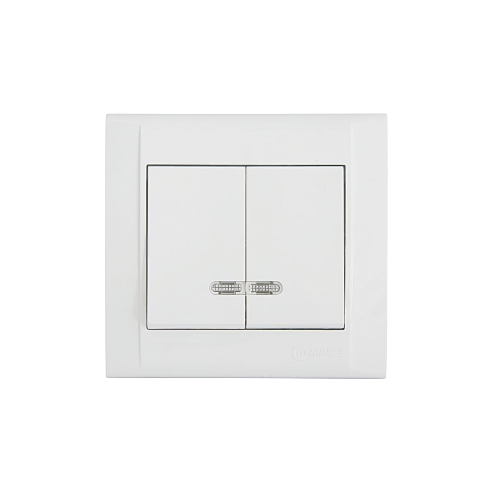 Выключатель 2-клавишный MAKEL СП Defne 10А, IP20, с подсветкой, белый 42001023 - выгодная цена ...