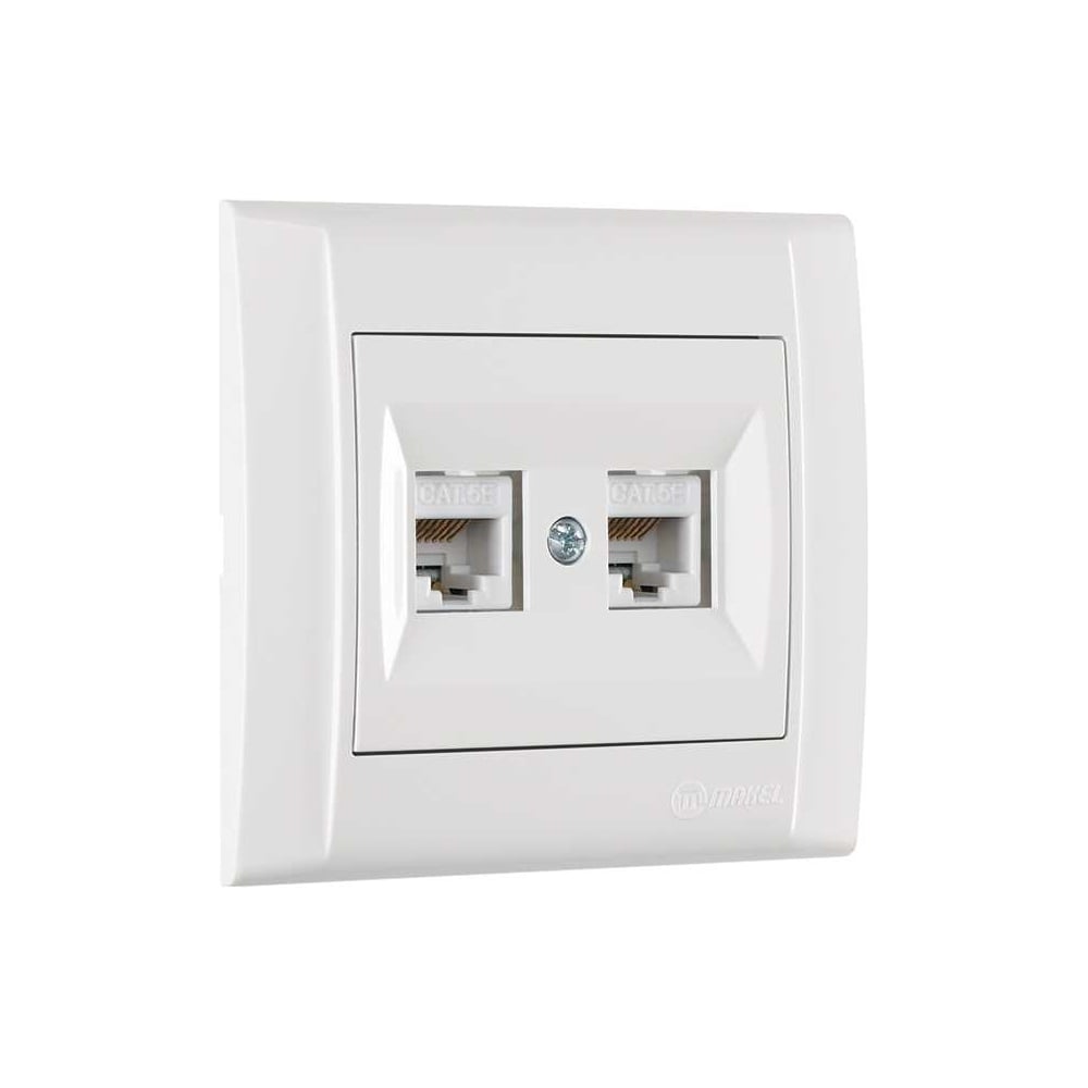 Розетка компьютерная двойная MAKEL СП Defne 16А IP20 CAT 5 белый 42001036 - выгодная цена ...