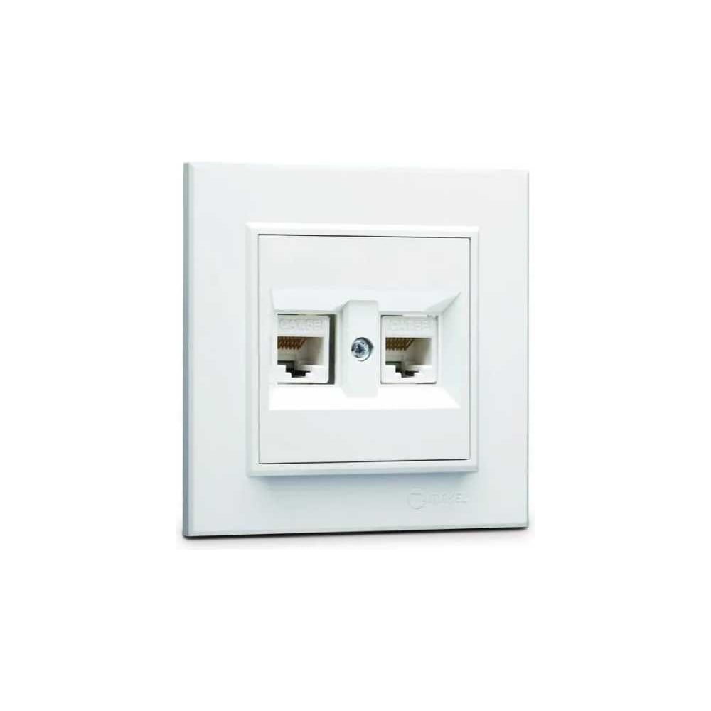 Розетка компьютерная двойная MAKEL СП Karea 16А IP20 CAT 5 белый 56001036 - выгодная цена ...