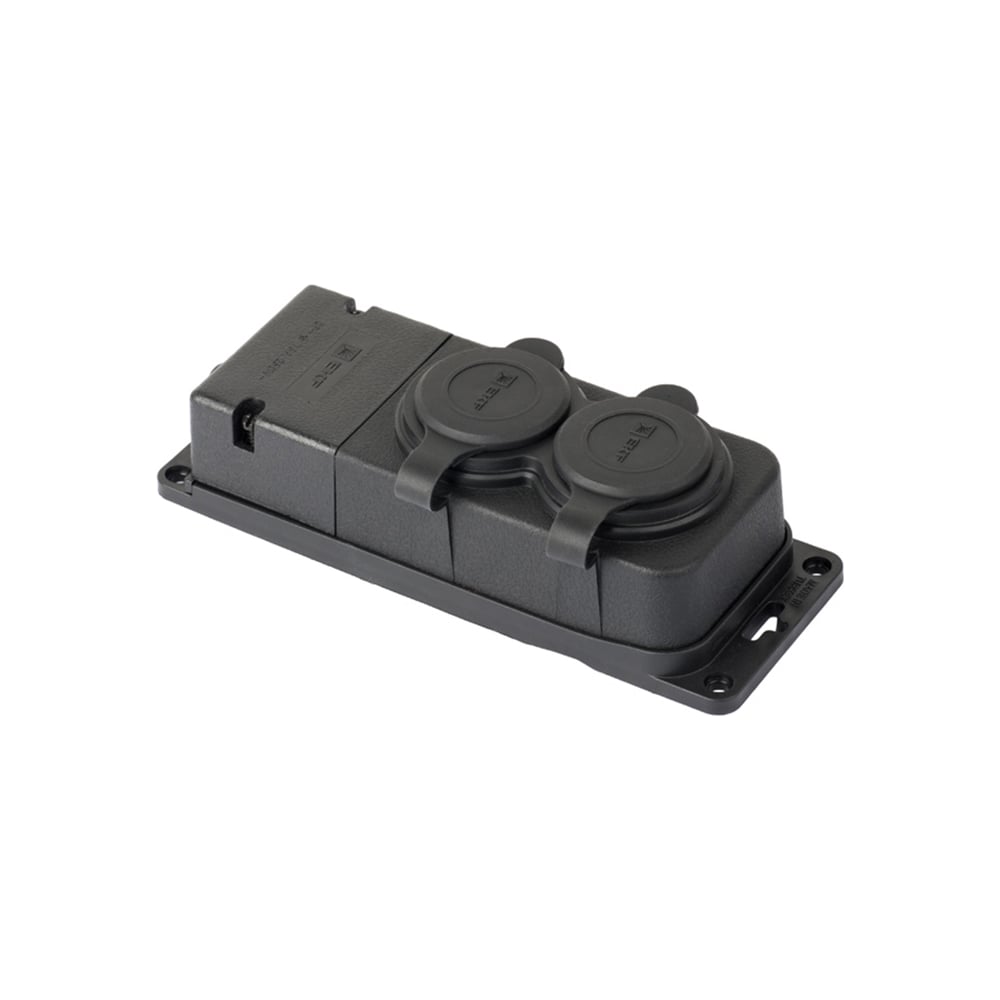 Двухместная розетка с защитными крышками EKF каучуковая, 230В, 2P+PE, 16A, IP44, PRO RPS-018-16 ...