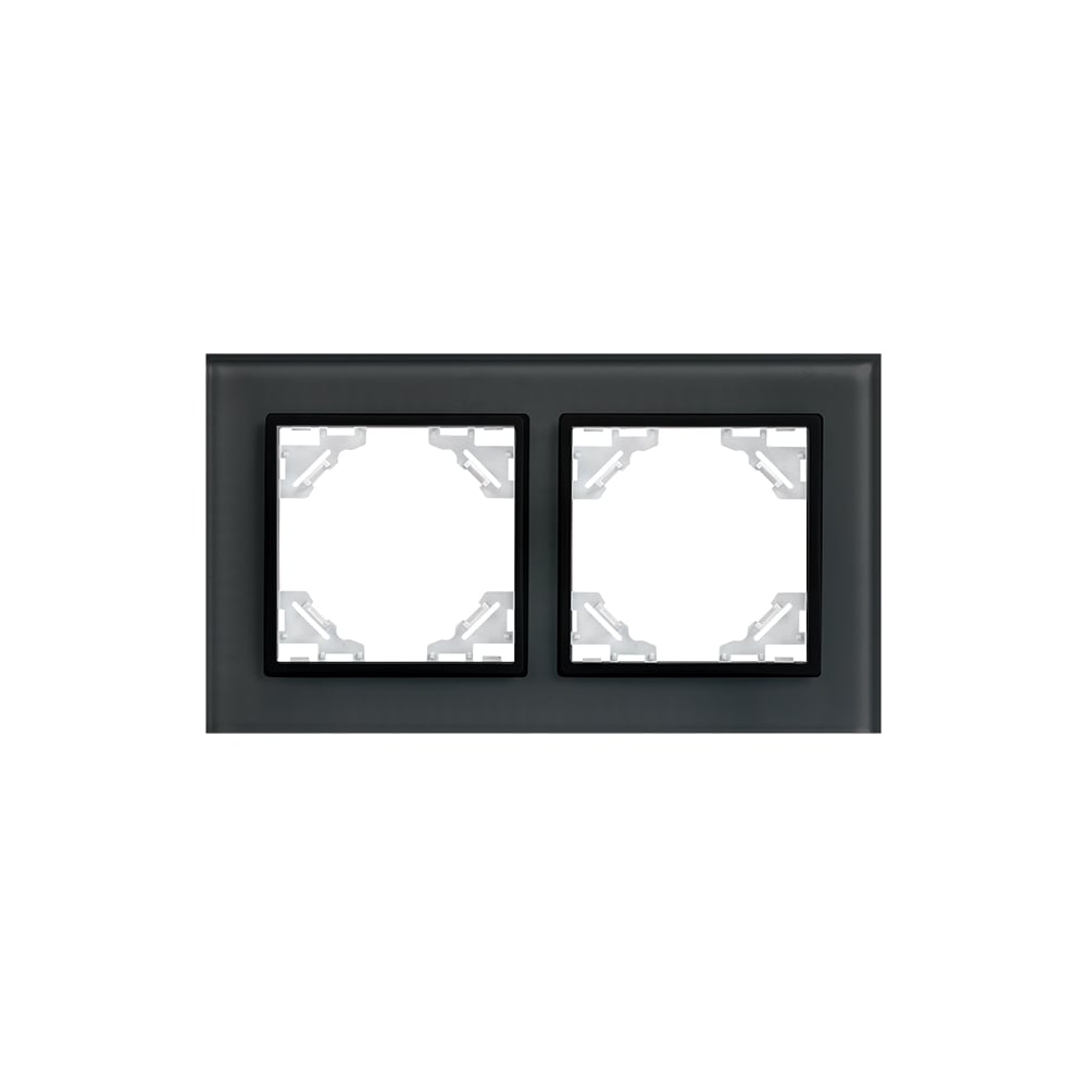 2-местная рамка EKF Минск, стеклянная черная Basic ERM-G-402-70 - выгодная цена, отзывы ...