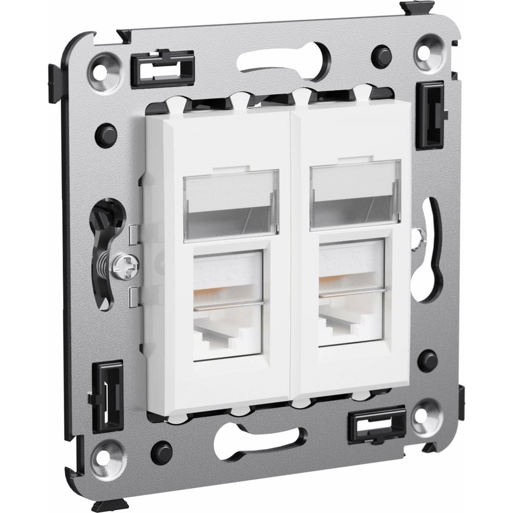 Двойная розетка DKC Avanti RJ45, в стену, категория 5e, Белое облако ...