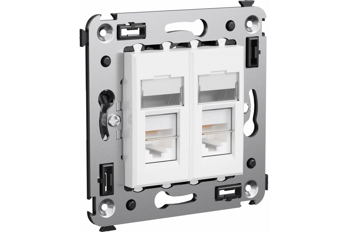 Двойная розетка DKC Avanti RJ45, в стену, категория 5e, Белое облако ...