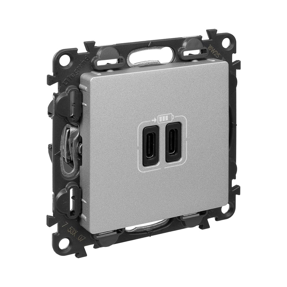 Зарядное устройство Legrand Valena LIFE с двумя USB-разьемами тип С ...