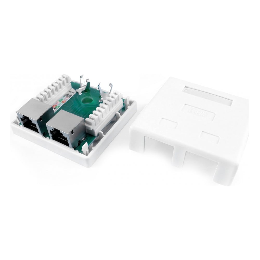 Компьютерная розетка Hyperline, SB1-2-8P8C-C6-SH-WH RJ-45 8P8C ...