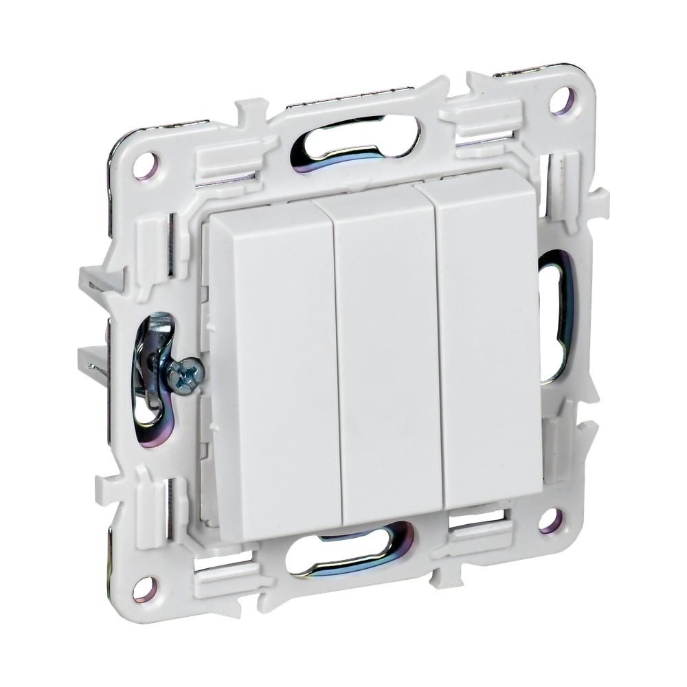 Выключатель 3-клавишный IEK SKANDY 10А SK-V11W арктический белый SK-V30 ...