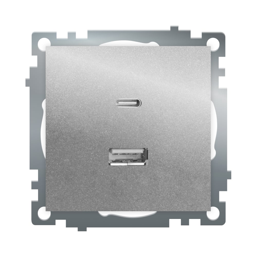 Механизм розетки 2-местной STEKKER USB + type C, GLS10-7116-03, 250B ...