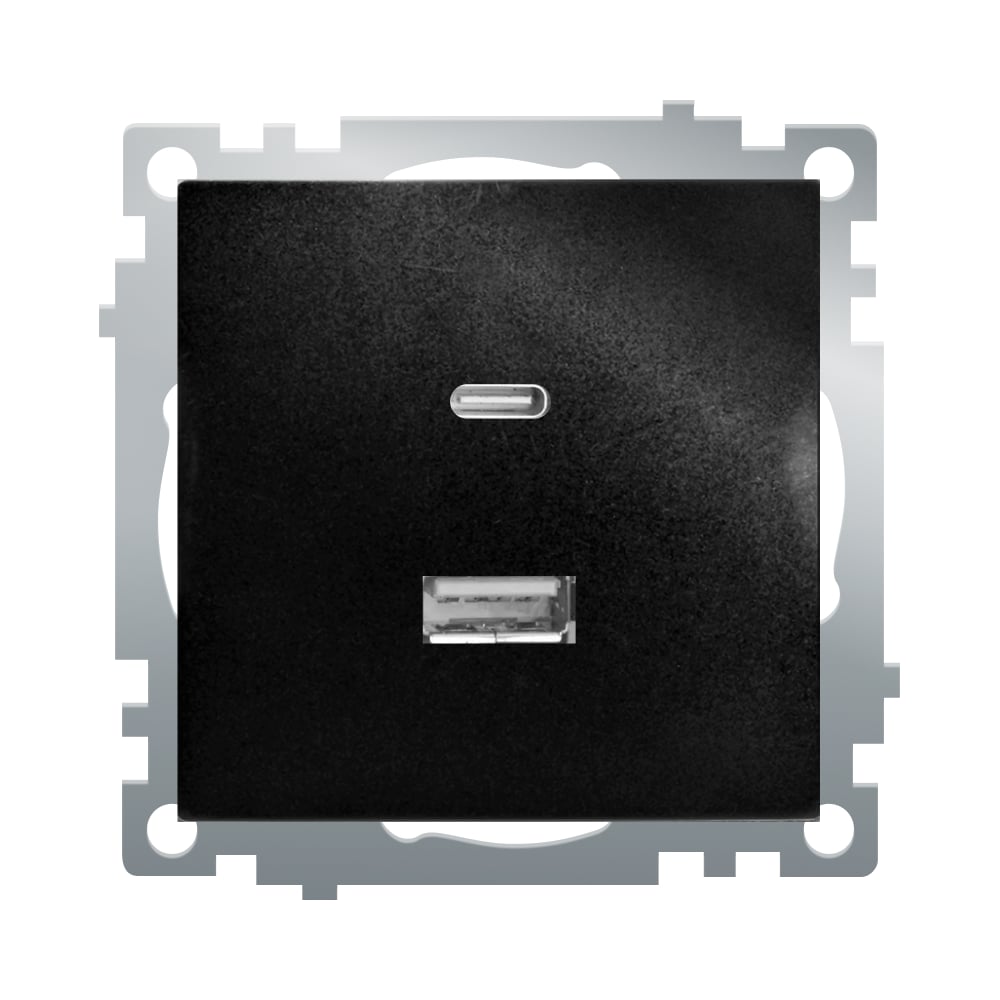 Механизм розетки 2-местной STEKKER USB + type C, GLS10-7116-05, 250B ...