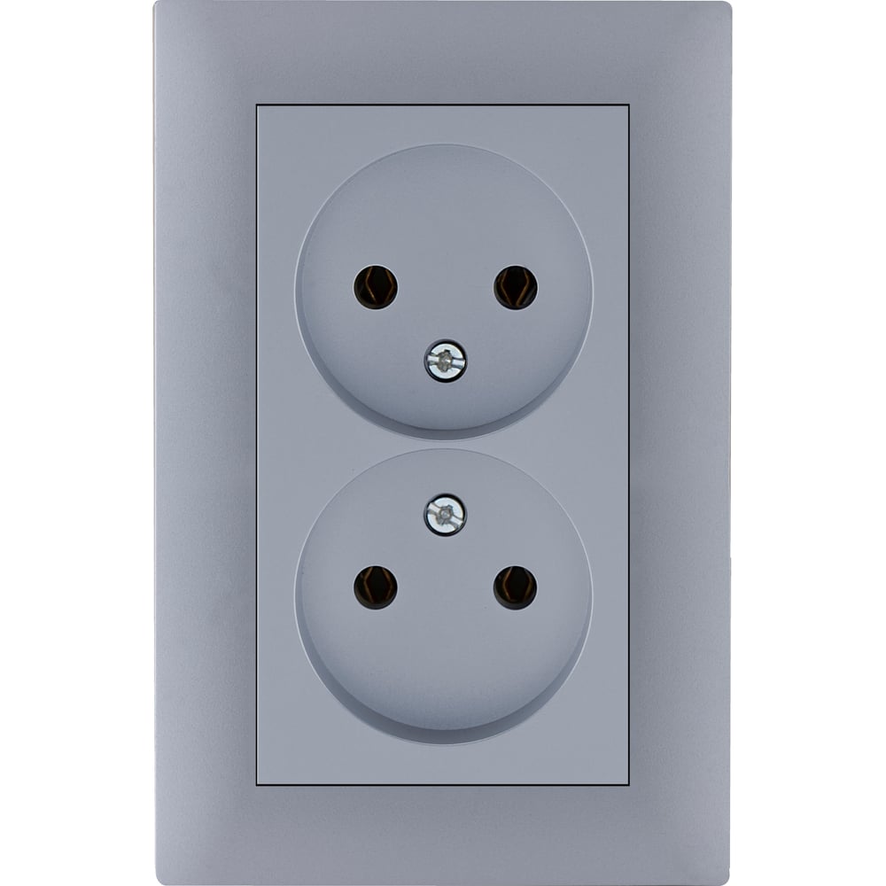 Розетка MAKEL 2-я без заземления СП KAREA RIZZ 16А IP20 сереб. 88065017 - выгодная цена, отзывы ...