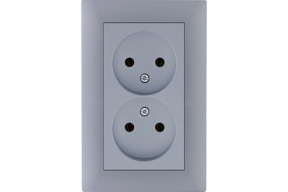 Розетка MAKEL 2-я без заземления СП KAREA RIZZ 16А IP20 сереб. 88065017 - выгодная цена, отзывы ...
