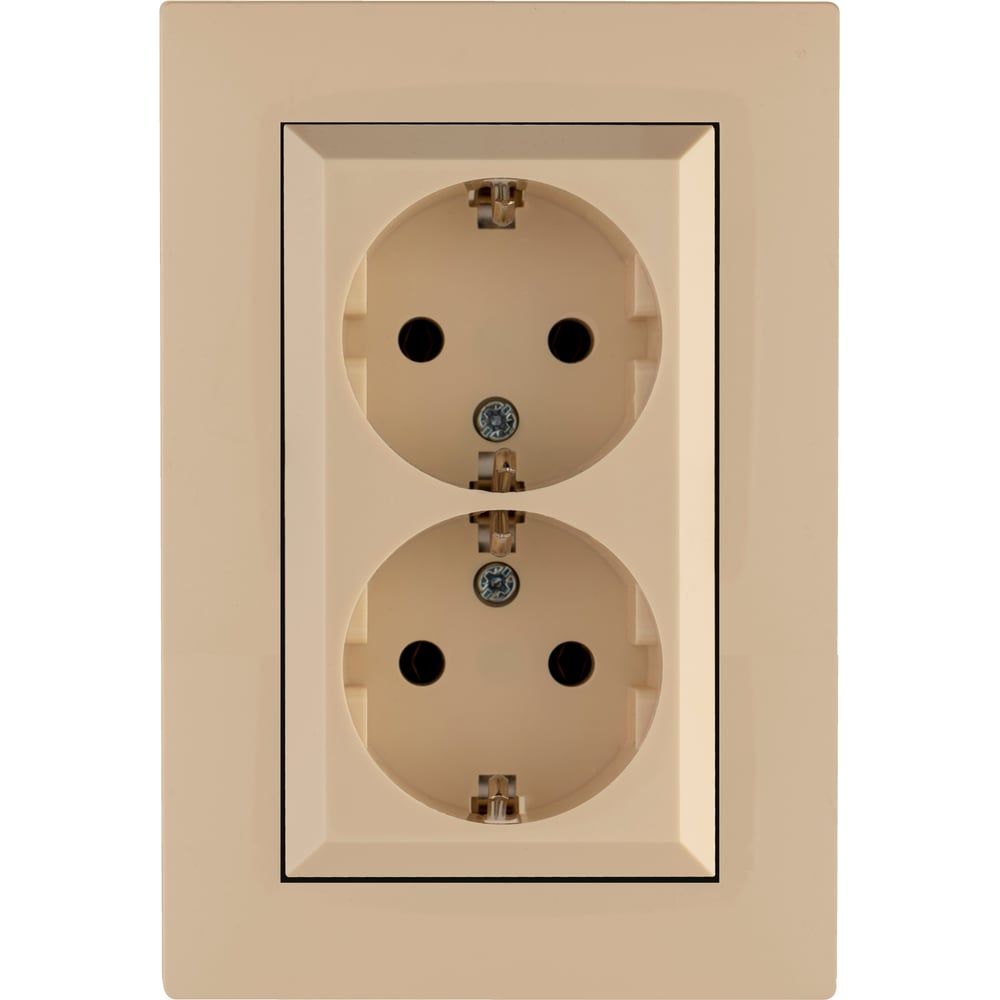 Розетка MAKEL 2-я с заземлением СП KAREA RIZZ 16А IP20 крем. 88010082 - выгодная цена, отзывы ...