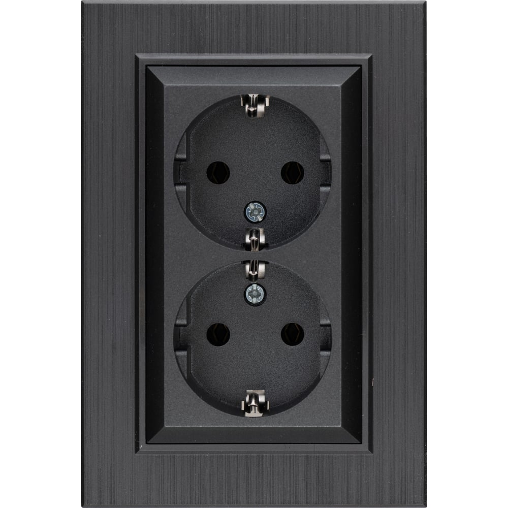 Розетка MAKEL 2-я с заземлением СП KAREA LINE STAR 16А IP20 дым. металлик. 86050082 - выгодная ...