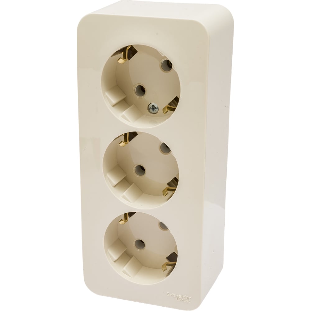3-местная розетка Systeme Electric открытой проводки Blanca 16А IP20 ...