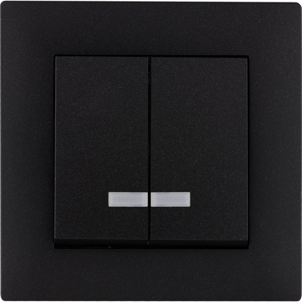 Выключатель MAKEL 2-клавишный СП KAREA RIZZ 10А IP20 с подсветкой черн. 88054023 - выгодная цена ...