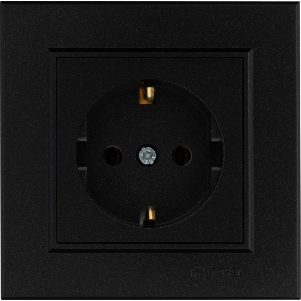 Розетка MAKEL с/з СП KAREA RIZZ 16А IP20 черн. 88054028 - выгодная цена, отзывы, характеристики ...
