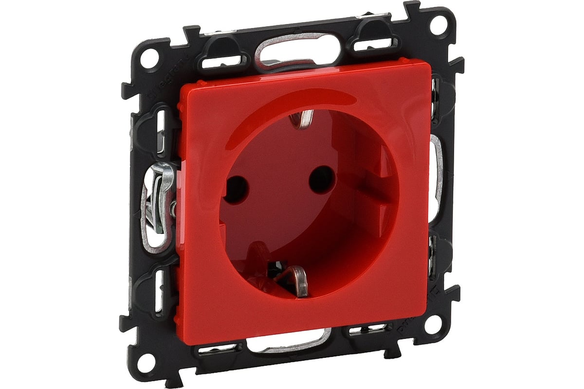 Силовая розетка Legrand Valena LIFE Красный 2К+З 16А 250В с з/ш, безвин ...
