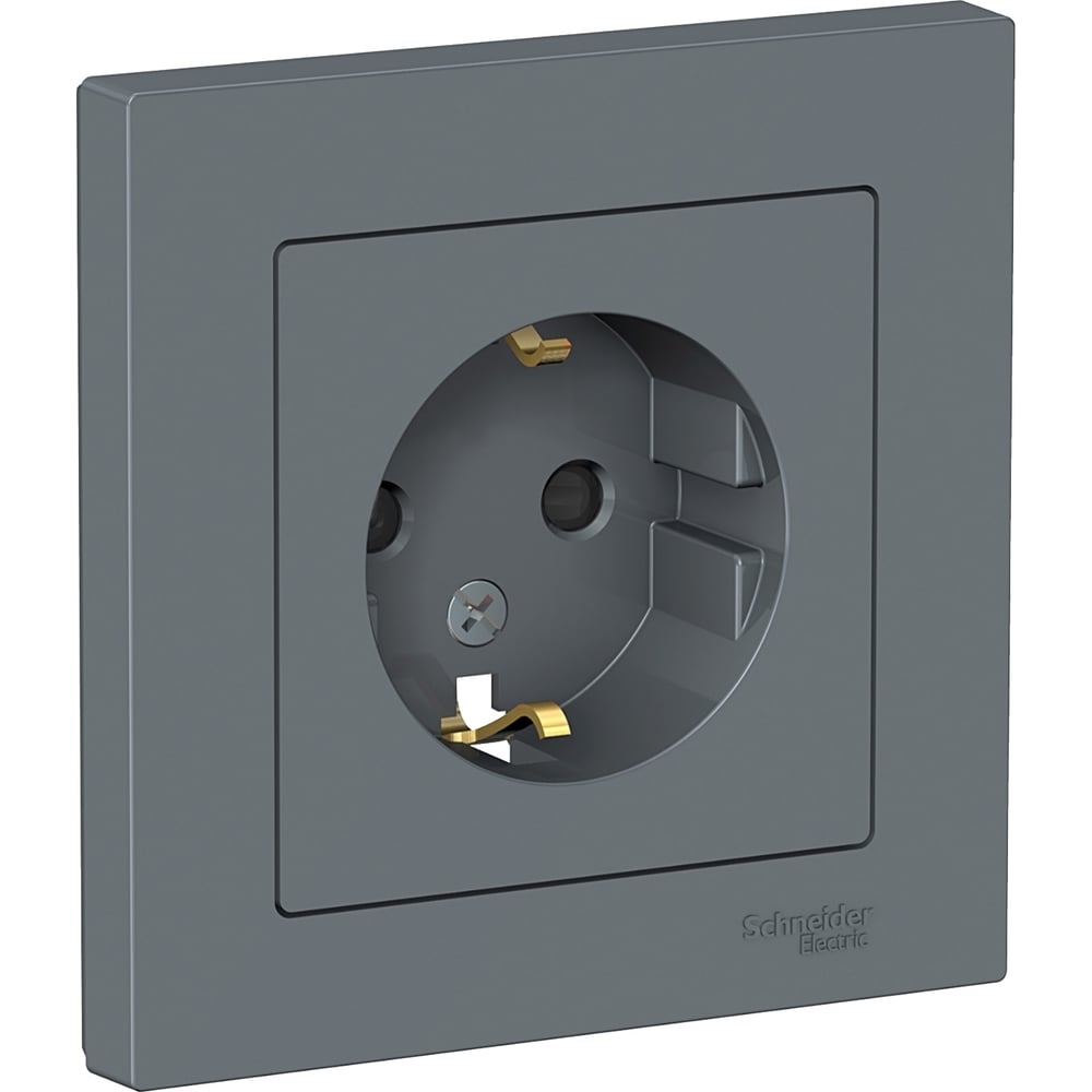 Розетка Systeme Electric AtlasDesign Грифель с/з со шторками, 16А, в ...