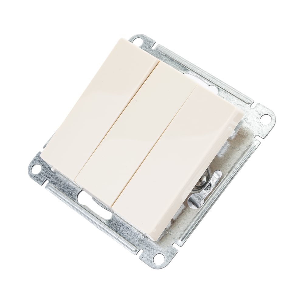 3-клавишный выключатель Systeme Electric AtlasDesign Бежевый сх.1+1+1 ...