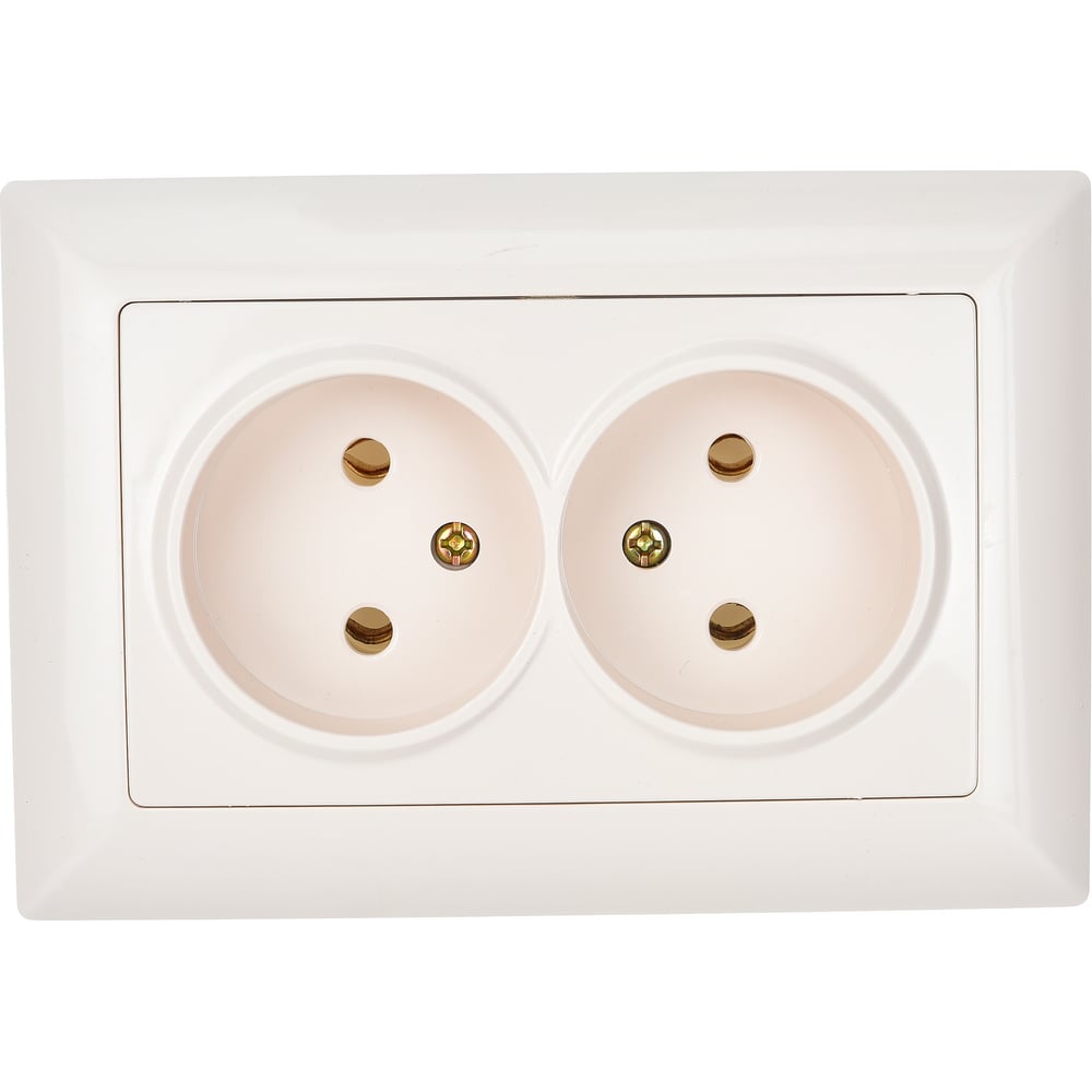 Розетка Intro Solo 4-204-02 без заземления 2x2P, 16А-250В, IP20, СУ ...